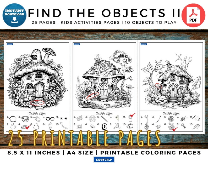 Find the Objects II Activities Printable Pages| Kids Activities Pages ...