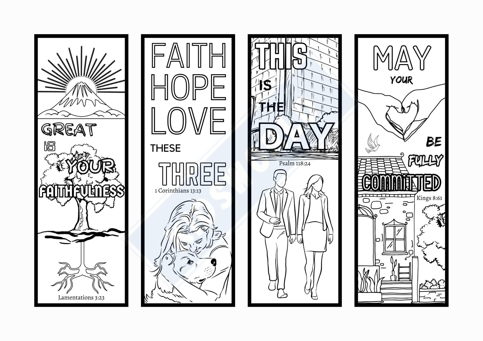 Bundle of 12 Printable Coloring Bible Bookmarks for All Age. - Etsy