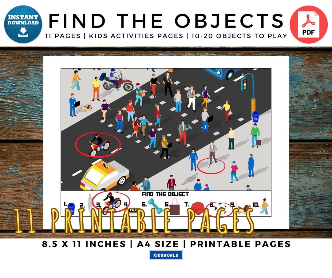 Find the Objects Activities Printable Pages | Activities Pages for All ...