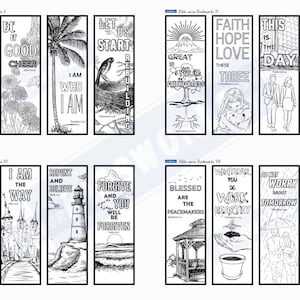 Bundle Bible Verse Printable Coloring Bookmarks for All, 108 Pages ...