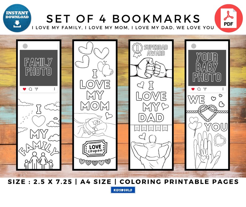Printable Coloring Bookmarks for All Age. Instant Digital - Etsy