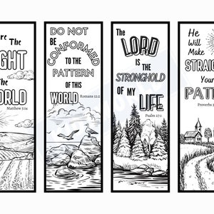 Bundle of 12 Printable Coloring Bible Bookmarks for All Age. Instant ...