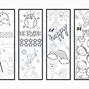 Bundle 12 Pages of Printable Coloring Bookmarks for Kids. Instant ...