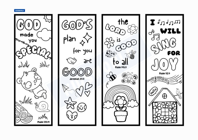 Kids Bible Verse V Bookmarks, Kids Coloring Bible Verse Bookmarks, Kids ...
