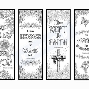 Bundle of 12 Printable Coloring Bible Bookmarks for All Age. Instant ...