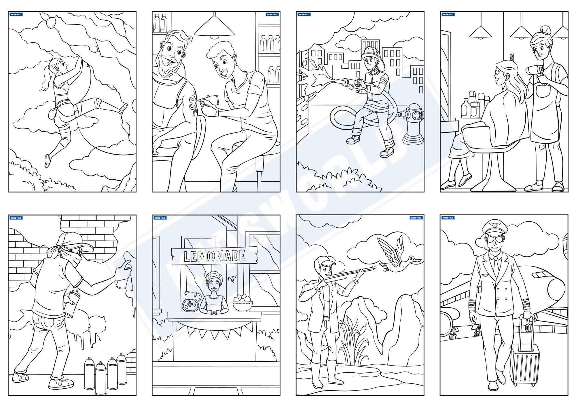 Pastime Printable Coloring Pages Busy Coloring Pages for All Occupation ...