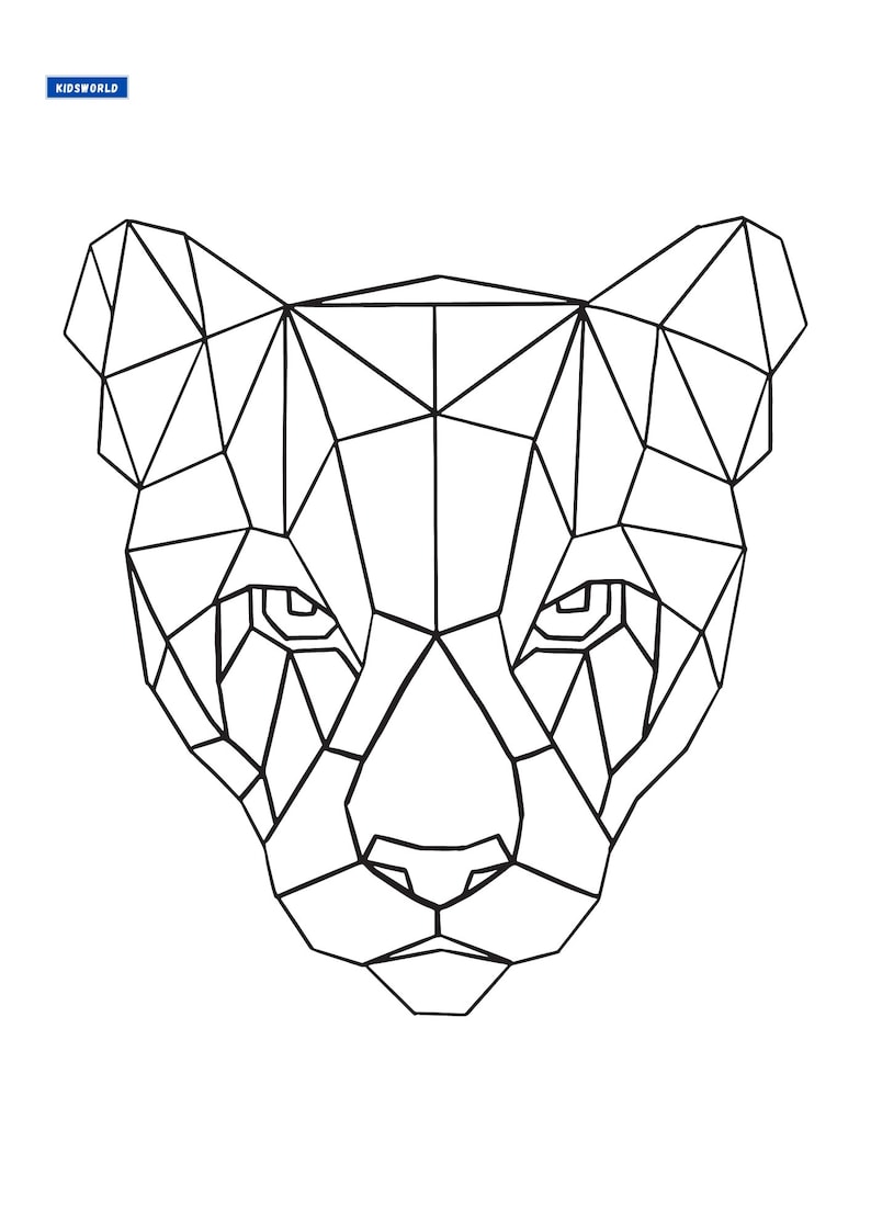 37 Geometric Animal Printable Coloring Pages Mindful Coloring Stress ...