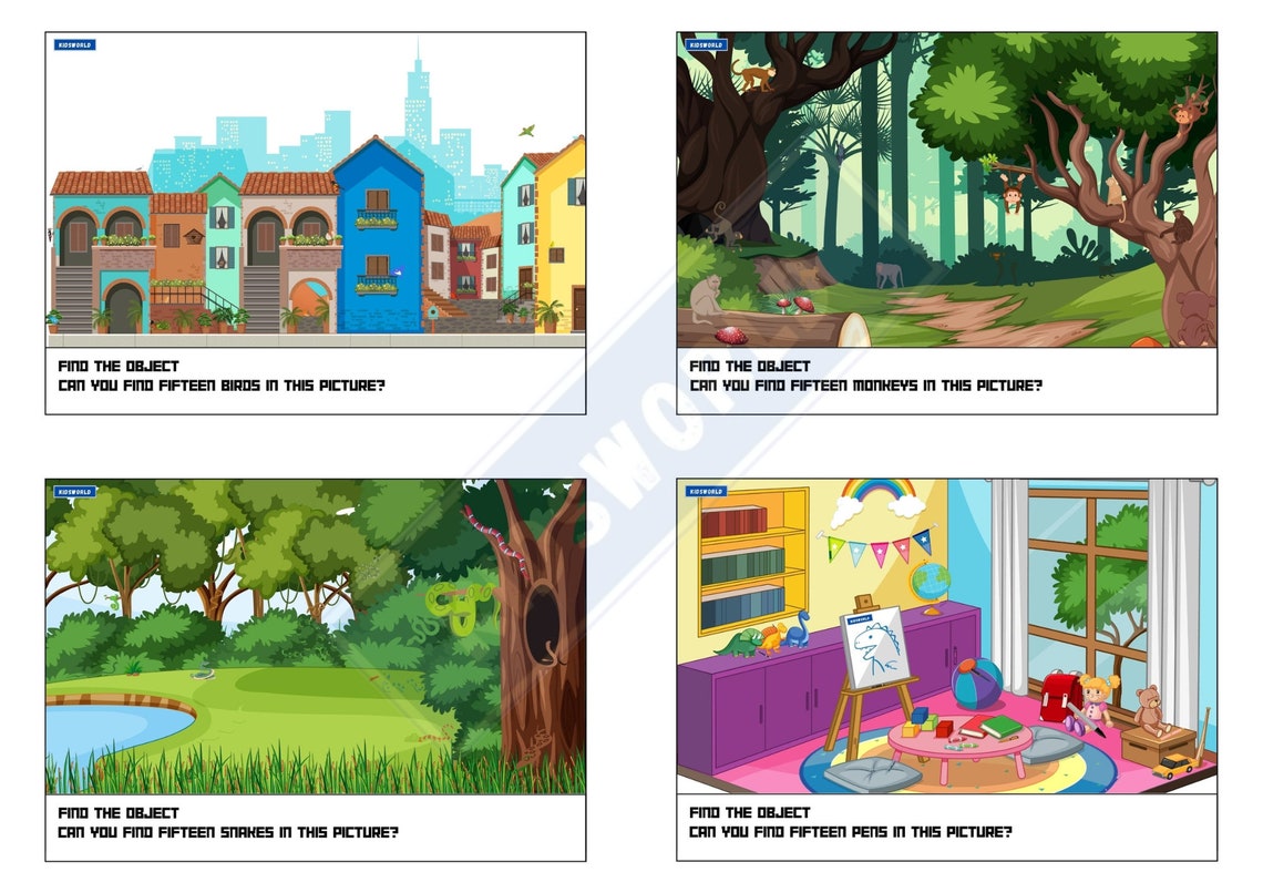 Find the Objects IV Activities Printable Pages| Kids Activities Pages ...