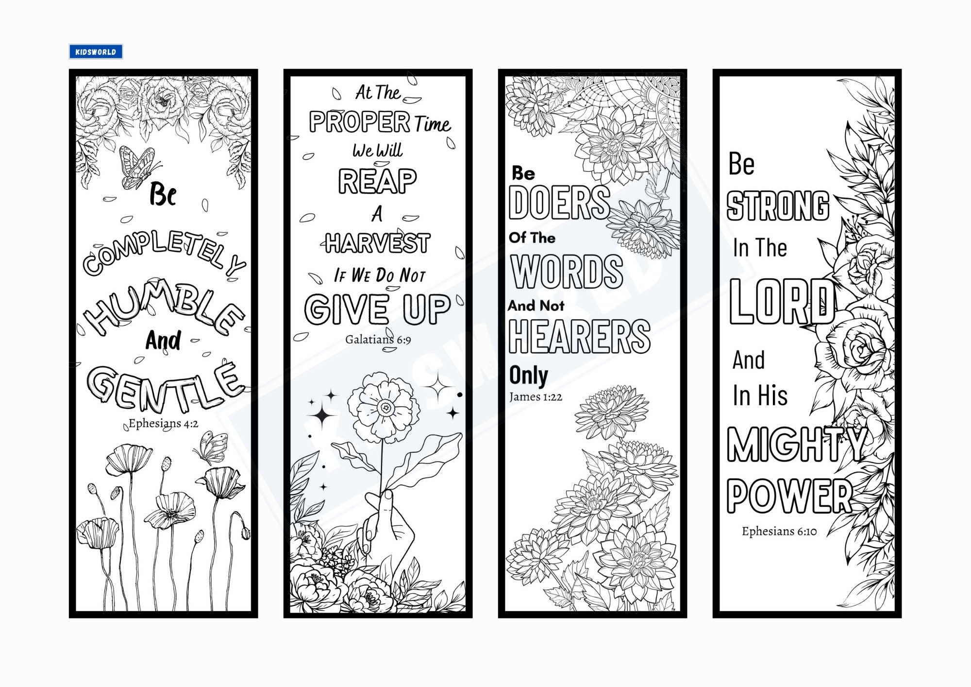 Bundle of 12 Printable Coloring Bible Bookmarks for All Age. Instant ...