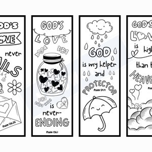 Kids Bundle, 12 Printable Coloring Bible Bookmarks for Kids. Instant ...