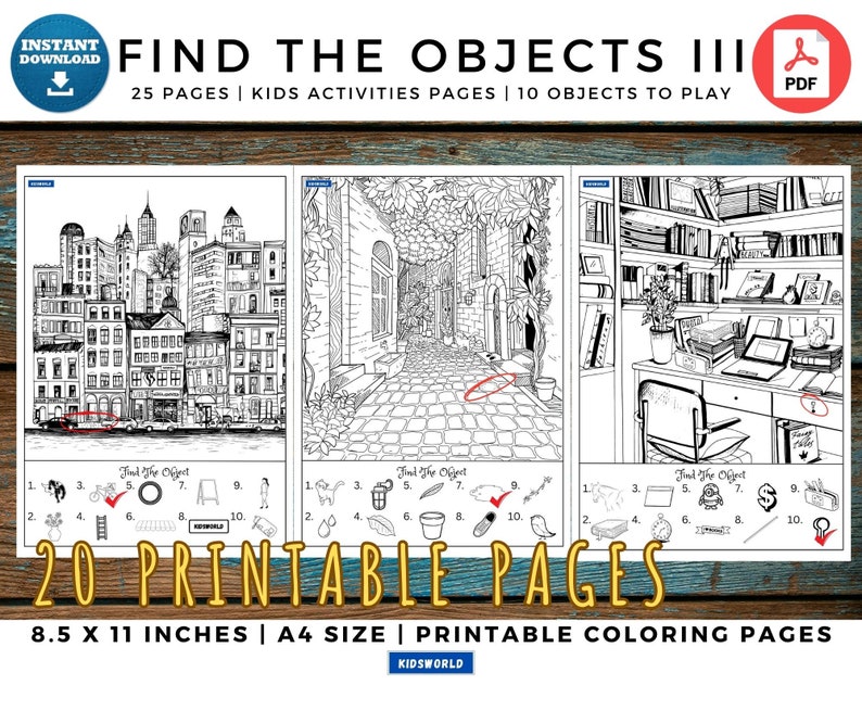 Find the Objects III Activities Printable Pages| Kids Activities Pages ...