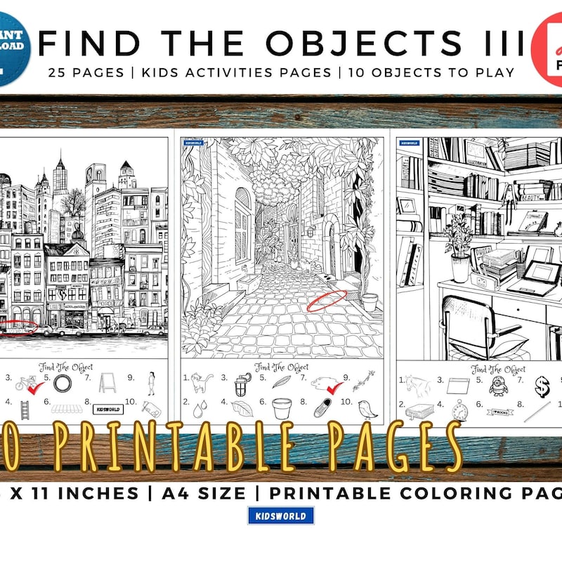 Kid Objects for Coloring - Etsy UK