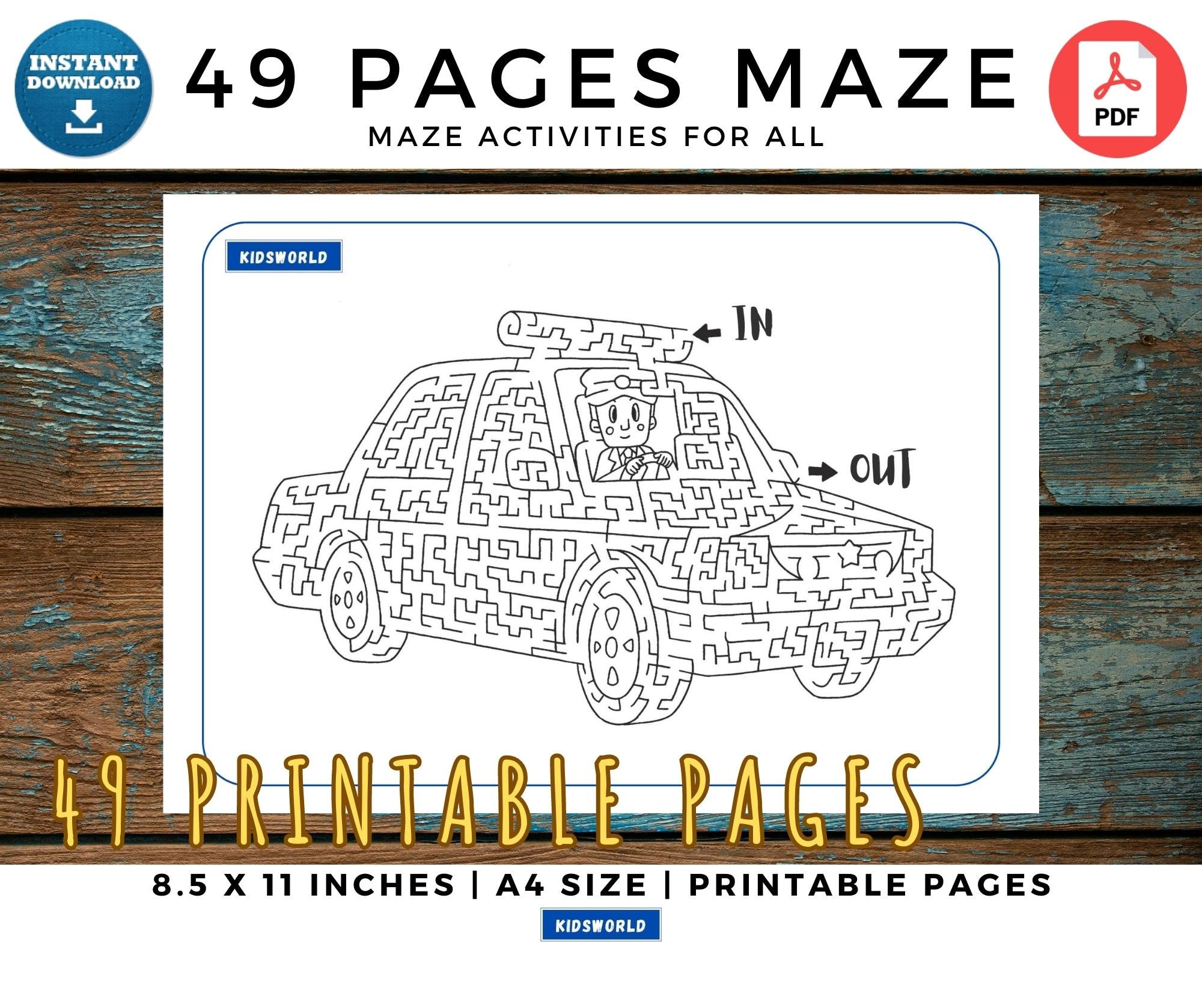 Printable MAZE Challenge Pages for All Age | 49 Pages | Busy Printable ...