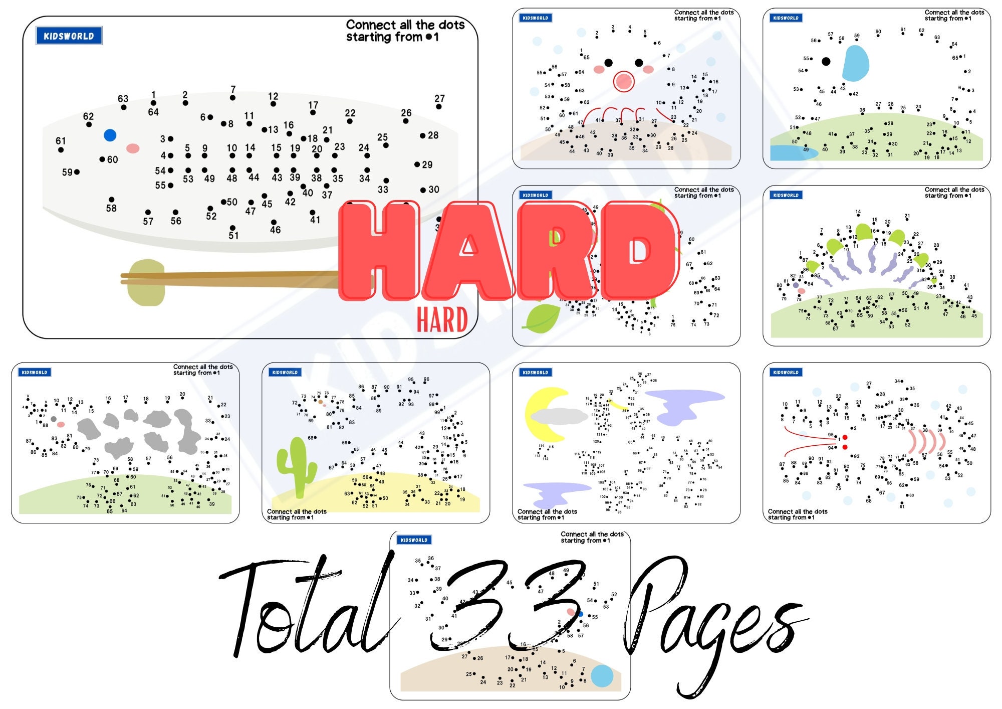 Connect the Dot Bundle, Printable Pages for Kids, Children's Activities ...