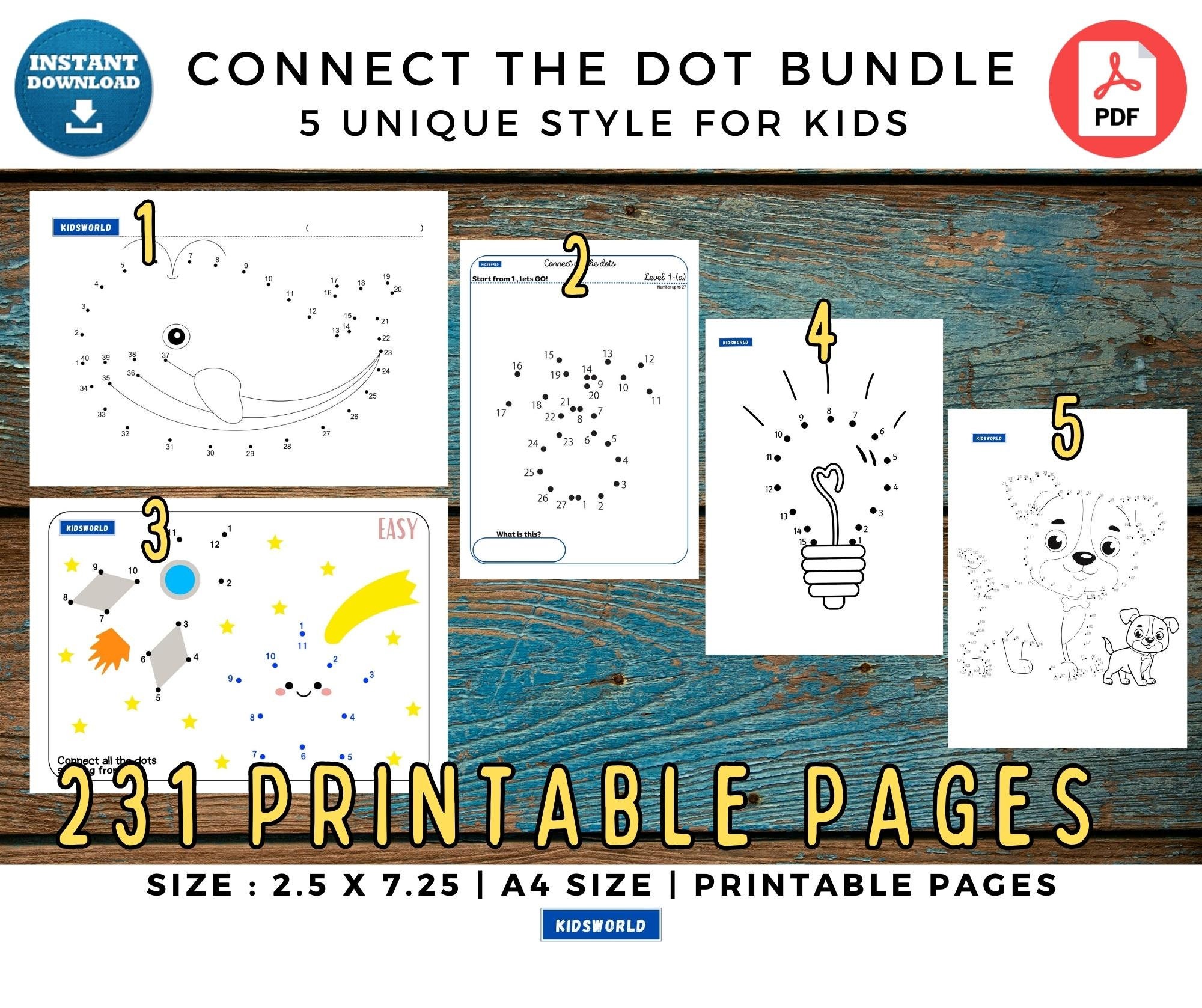 Connect the Dot Bundle, Printable Pages for Kids, Children's Activities ...