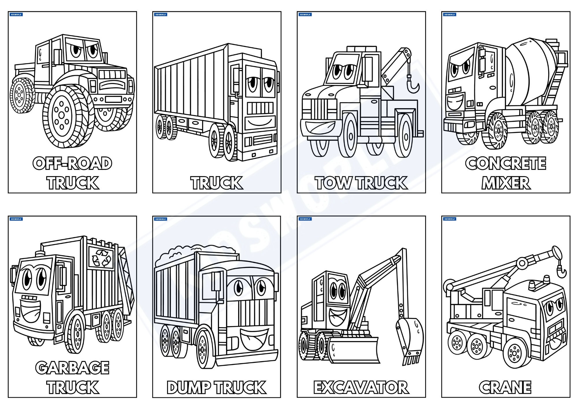 Vehicle Kids Coloring Pages for Kids Printable Coloring Pages for Kids ...