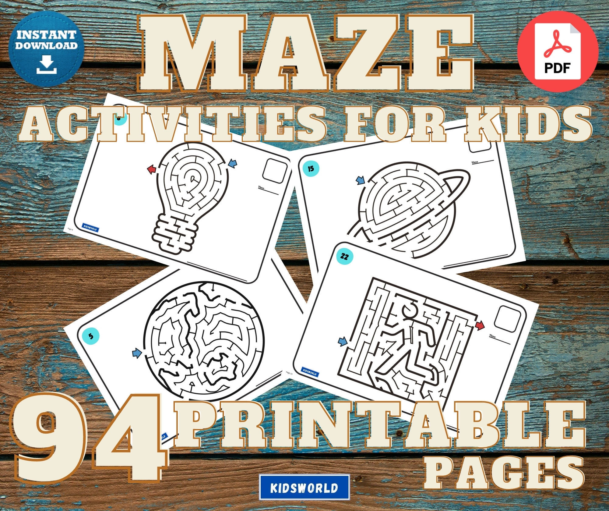 Printable MAZE Challenge Pages for Kids 94 Pages.stage 1-2 - Etsy Australia