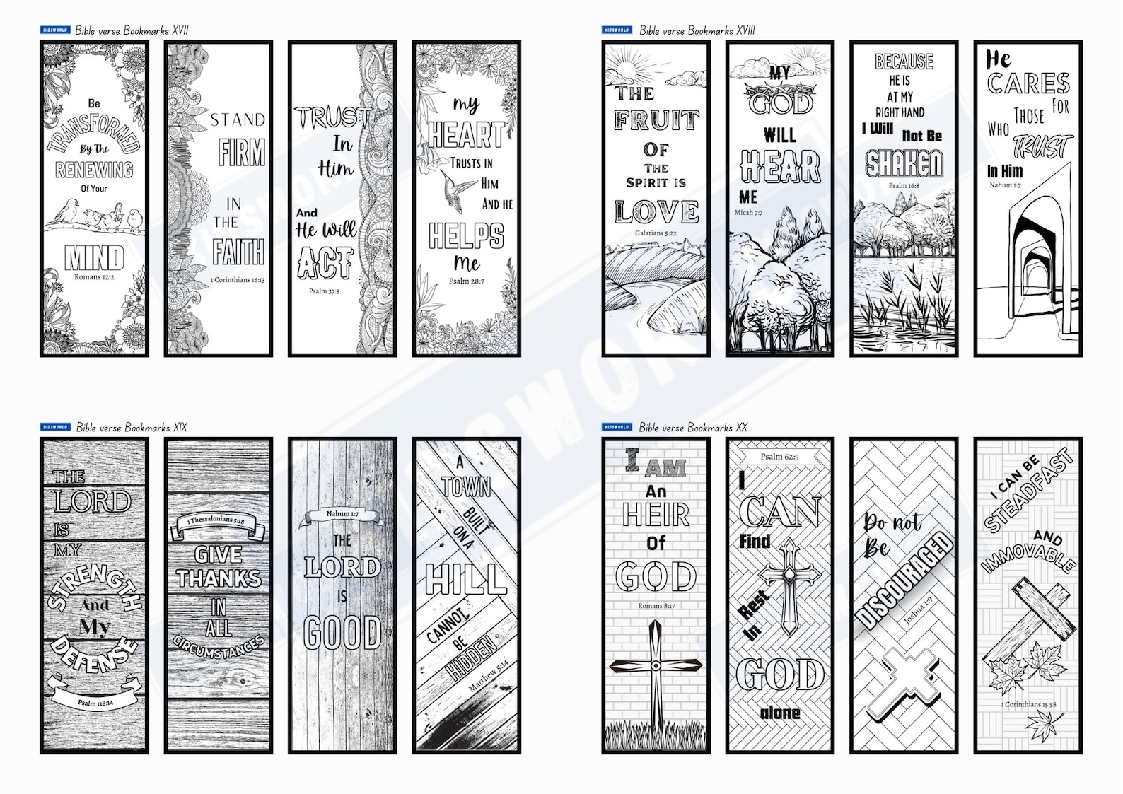 Bundle Bible Verse Printable Coloring Bookmarks for All, 108 Pages ...