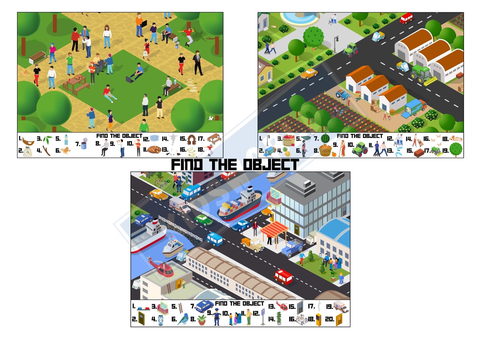 Find the Objects Activities Printable Pages | Activities Pages for All ...