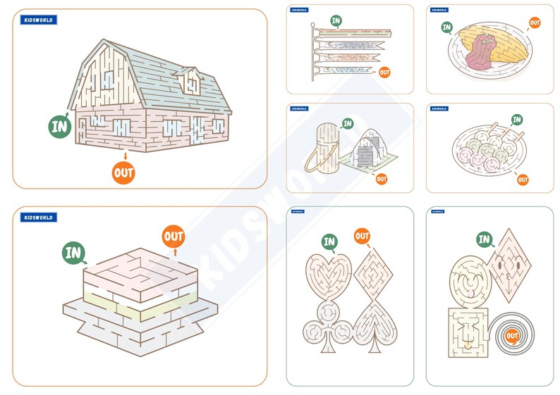 Printable MAZE Challenge Pages for Toddlers and Kids 50 Pages 3-6 Years ...