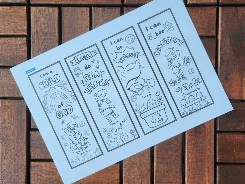 Kids Bible Verse Bookmarks, Kids Coloring Bible Bookmarks, Kids ...