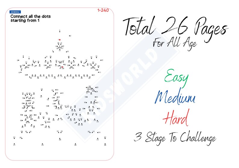 Connect the Dots Printable Pages for ALL 26 Pages, Dot to Dot Puzzle ...