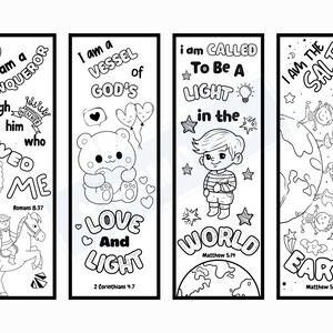 Kids Bundle 12 Printable Coloring Bible Bookmarks for Kids. Instant ...