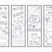 Bundle 12 Pages of Printable Coloring Bookmarks for Kids. Instant ...