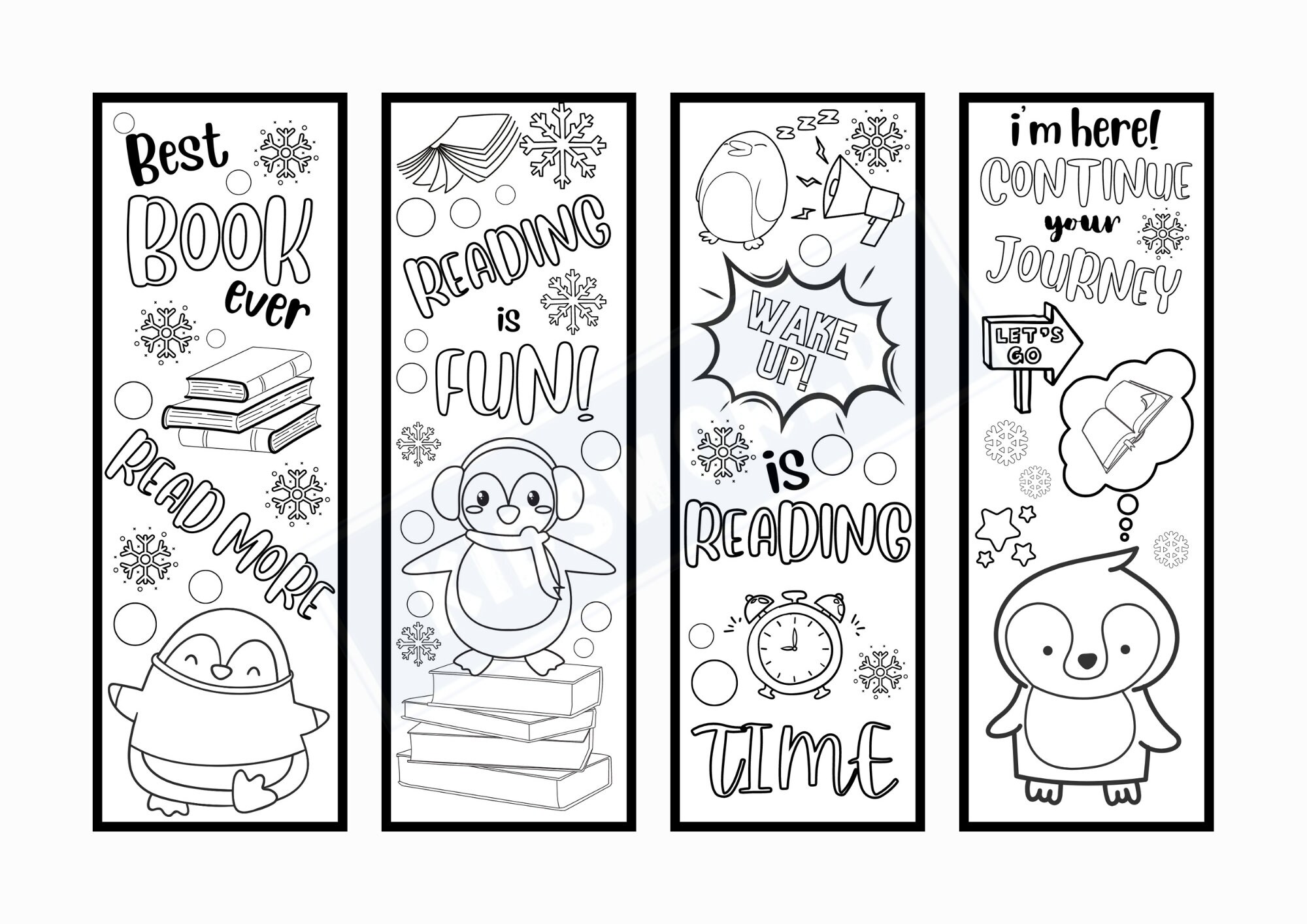 Bundle 12 Pages of Printable Coloring Bookmarks for Kids. Instant ...