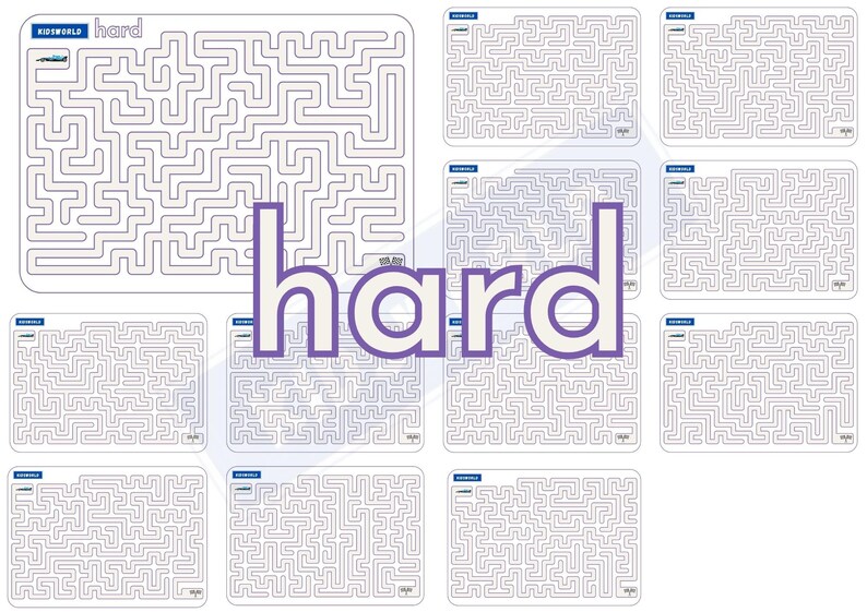 Printable MAZE Challenge Pages for Kids 52 Pages Stage 1-3 Children's ...