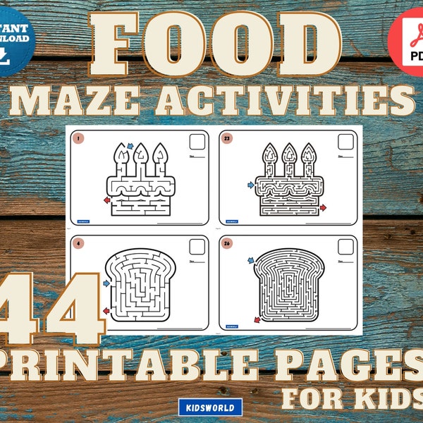 Printable Maze Challenge Pages for Kids 44 Pages.(stage 1 2) | - Etsy