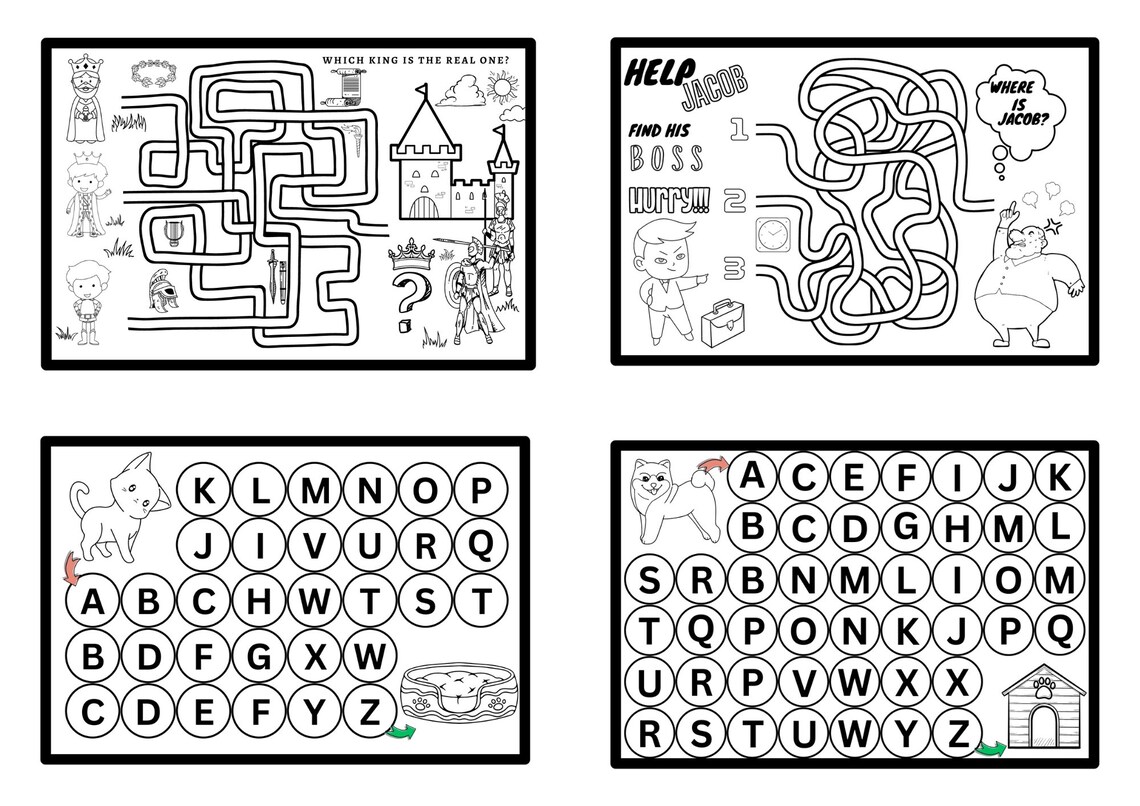 Printable MAZE Challenge Coloring Pages for Kids 15 Pages | Children's ...