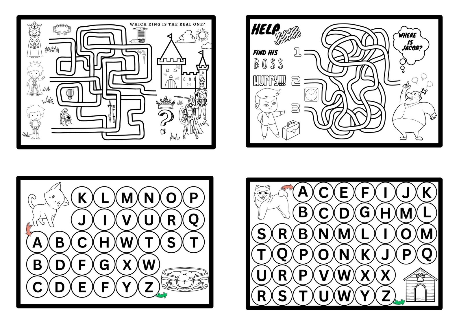Printable MAZE Challenge Coloring Pages for Kids 15 Pages | Children's ...