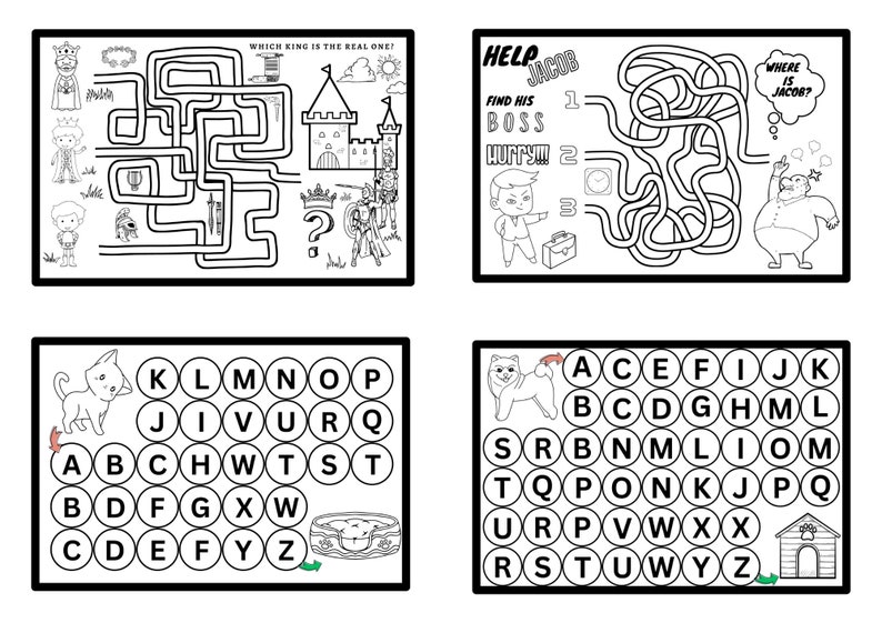 Printable MAZE Challenge Coloring Pages for Kids 15 Pages | Children's ...