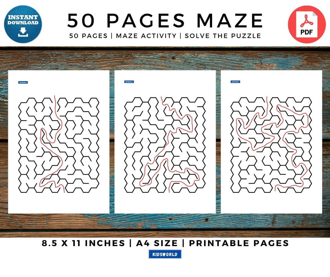 50 Maze Printable Pages for All Age Maze Maze Puzzle - Etsy