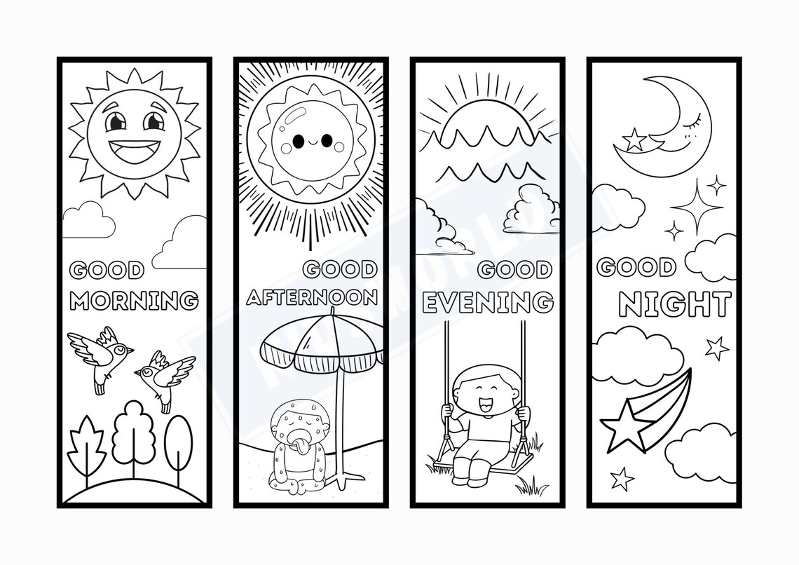 Bundle 12 Pages of Printable Coloring Bookmarks for Kids. Instant ...