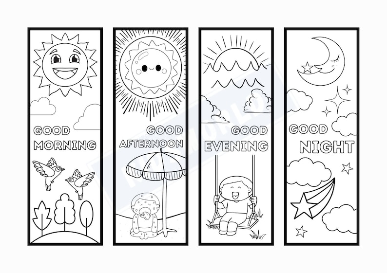 Bundle 12 Pages of Printable Coloring Bookmarks for Kids. Instant ...