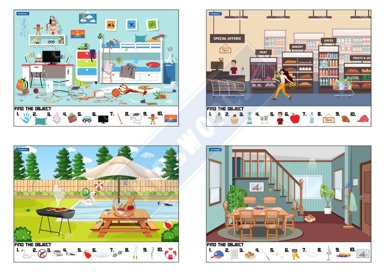 Find the Objects IV Activities Printable Pages| Kids Activities Pages ...