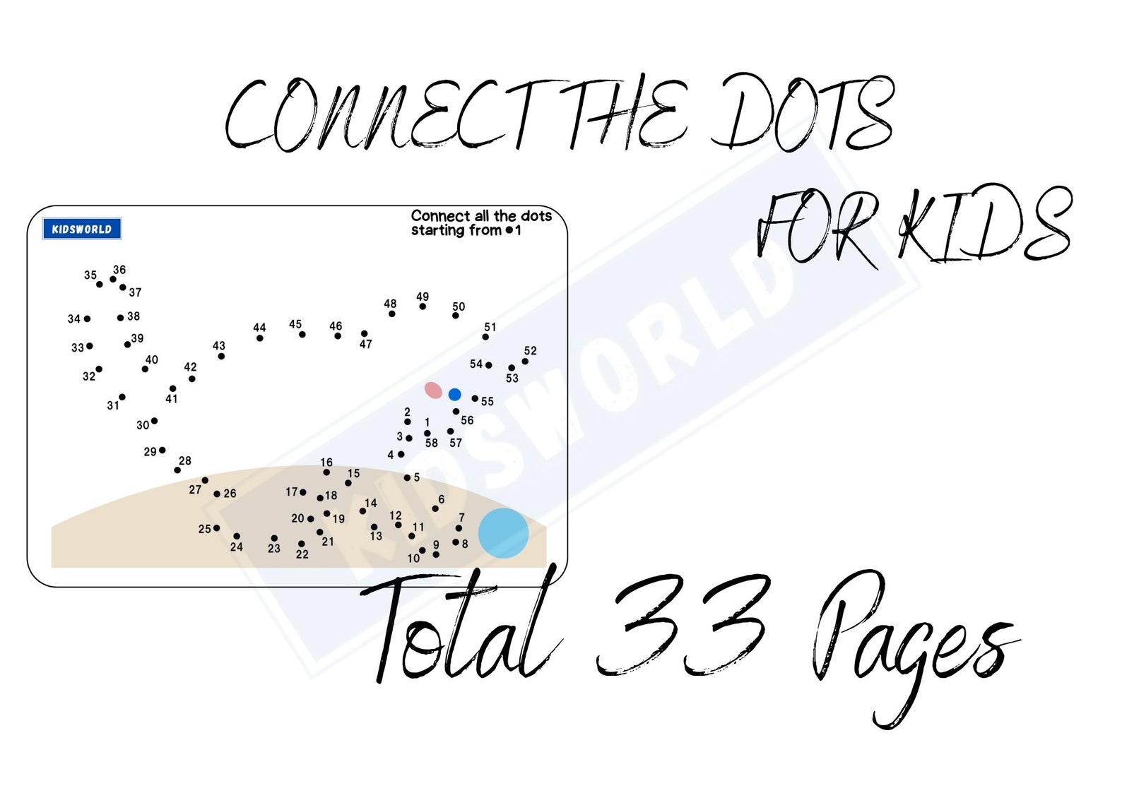 Connect the Dots Printable Pages for Kids, Ages 3-12 , 33 Pages, Dot to ...