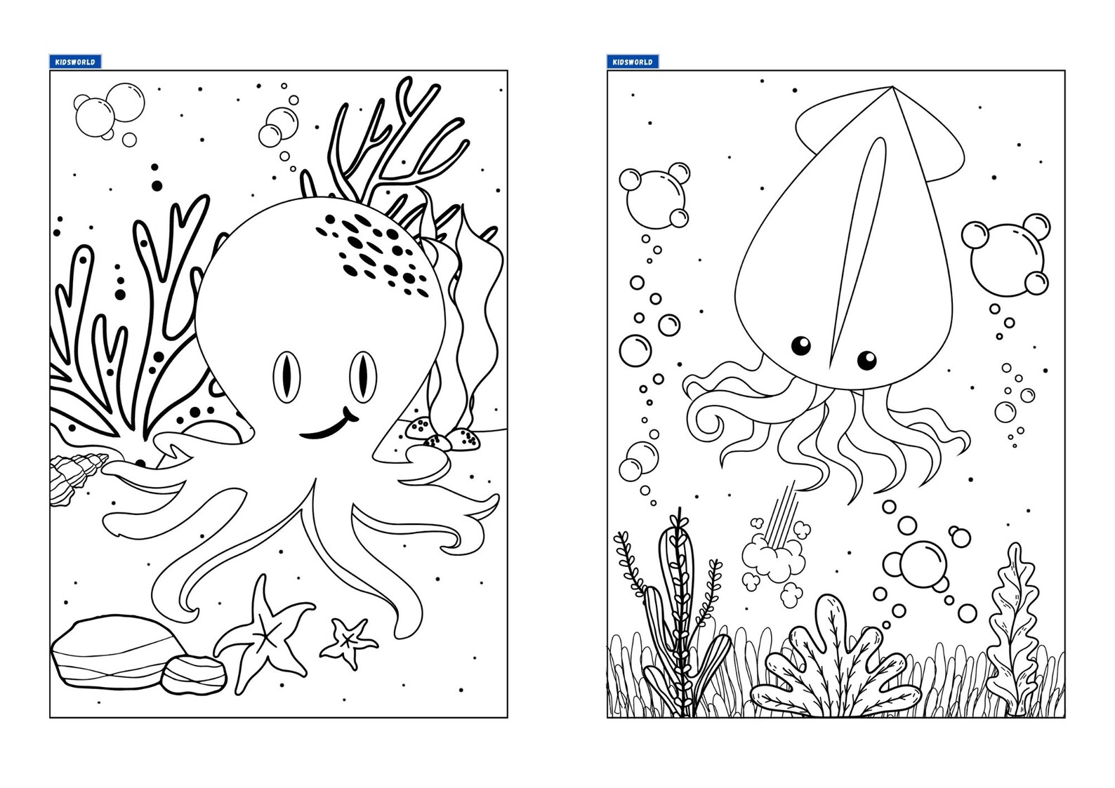 Under the Sea Printable Coloring Pages for Kids | 10 Coloring Pages ...