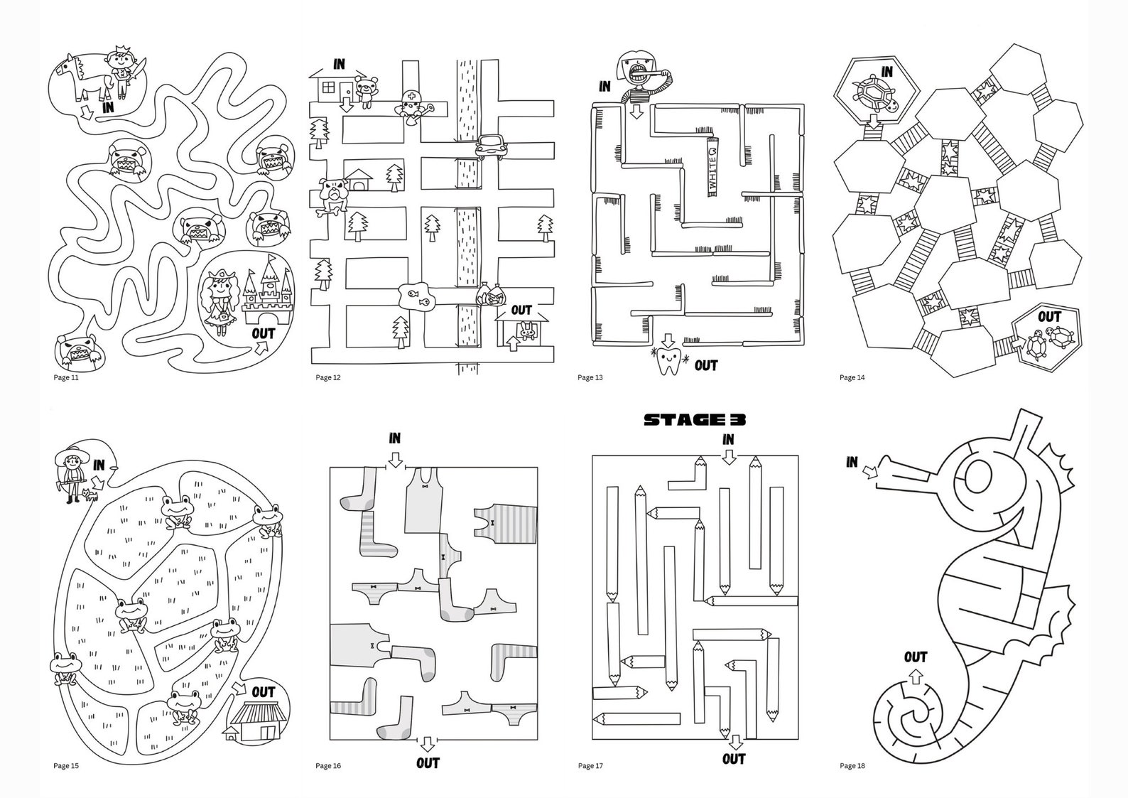 Printable MAZE Challenge Pages for Kids 35 Pages.(stage 1-4) | Children ...