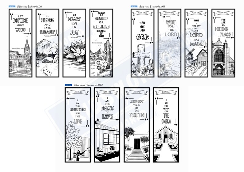 Bundle Bible Verse Printable Coloring Bookmarks for All, 108 Pages ...