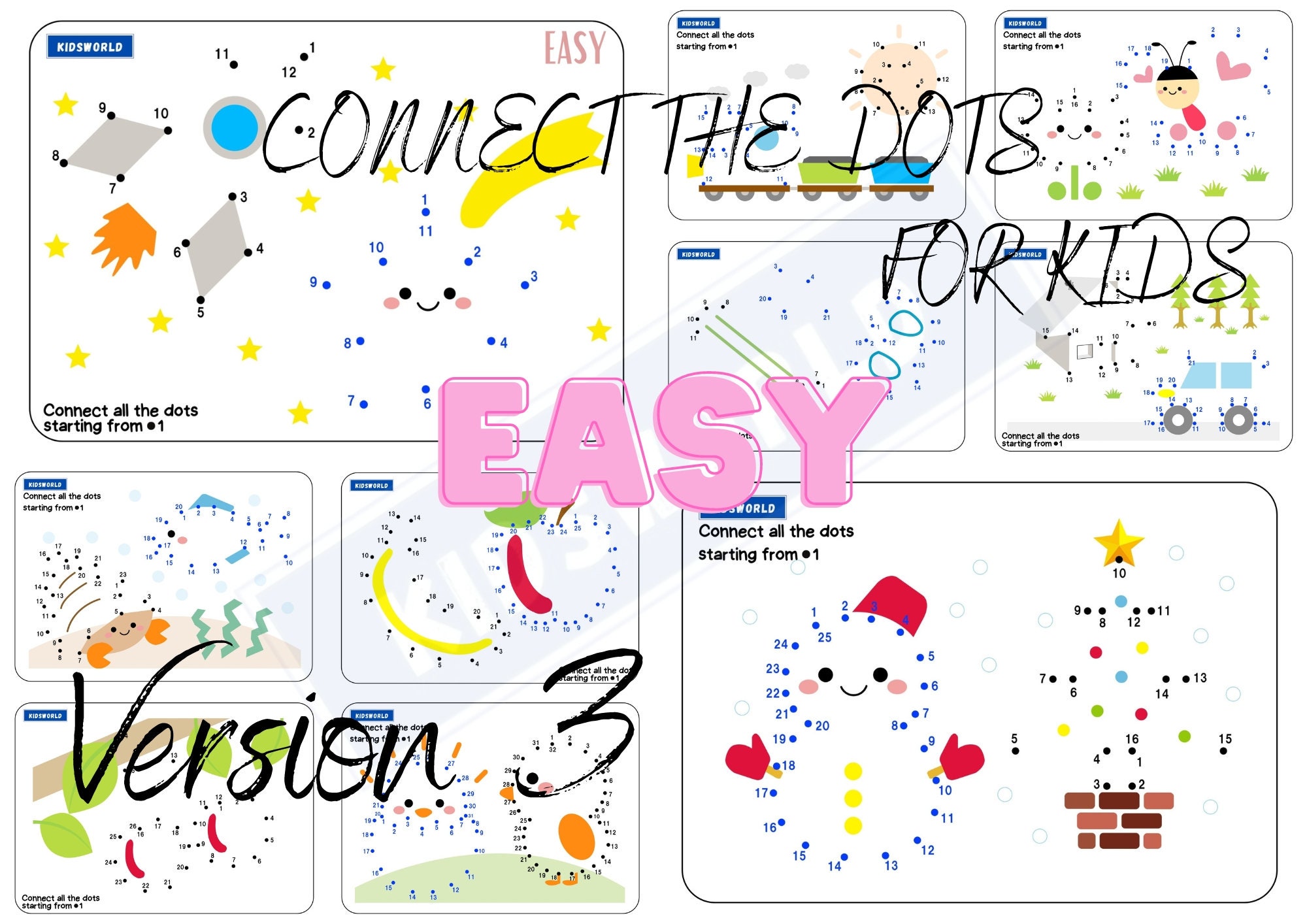 Connect the Dot Bundle, Printable Pages for Kids, Children's Activities ...