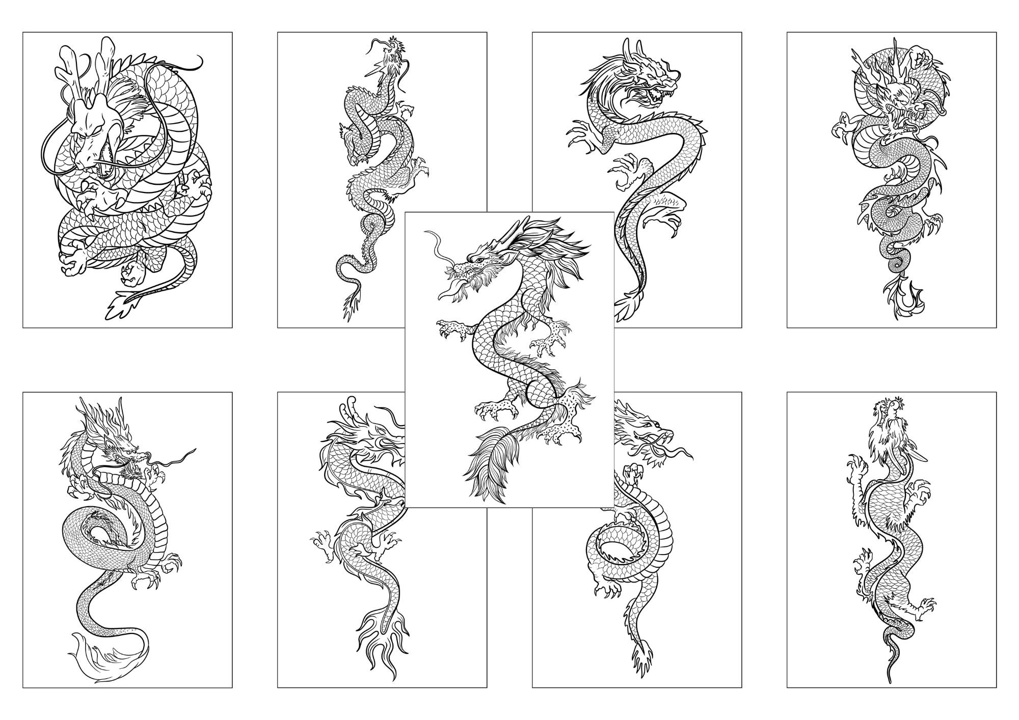 Dragon Printable Coloring Pages for All Age | Ancient Dragon ...