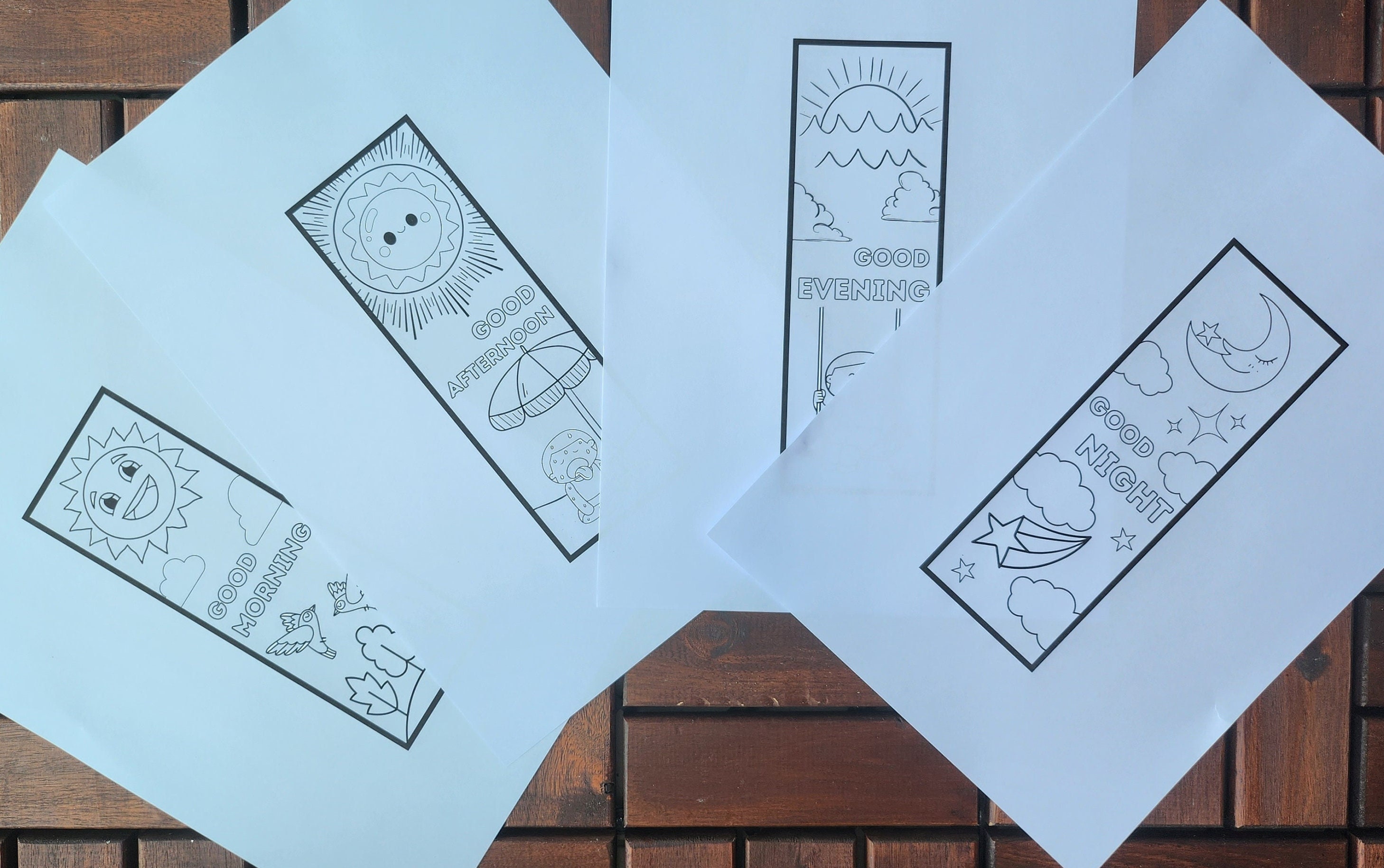 Printable Coloring Bookmarks for Kids. Instant Download. 4 DIY Coloring ...