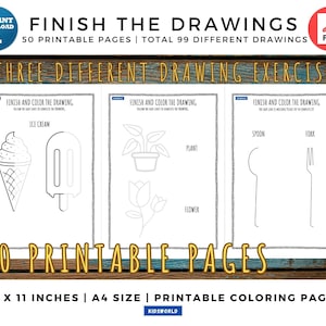Finish the Drawing Printable Activities for Kids | Kids Busy Coloring ...