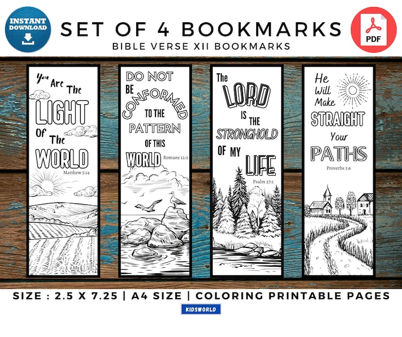 Bible Verse XII Color Your Faith: Printable Bible Verse Bookmarks ...