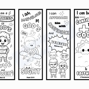 Kids Bundle 12 Printable Coloring Bible Bookmarks for Kids. Instant ...