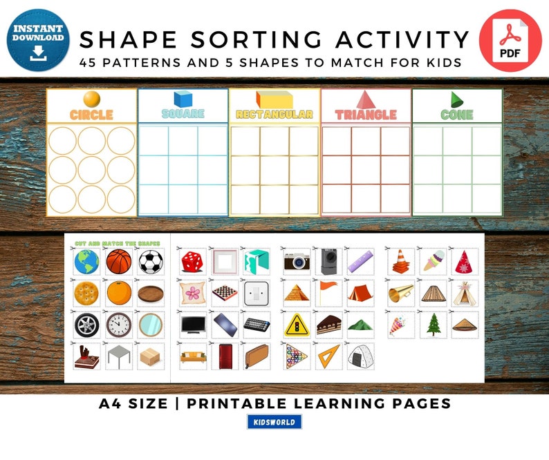 Shape Sorting Activity for Preschool and Toddlers, Busy Activity ...