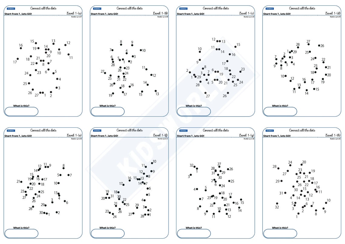 Connect the Dots Printable Pages for ALL (40 Pages), Dot to Dot Puzzle ...